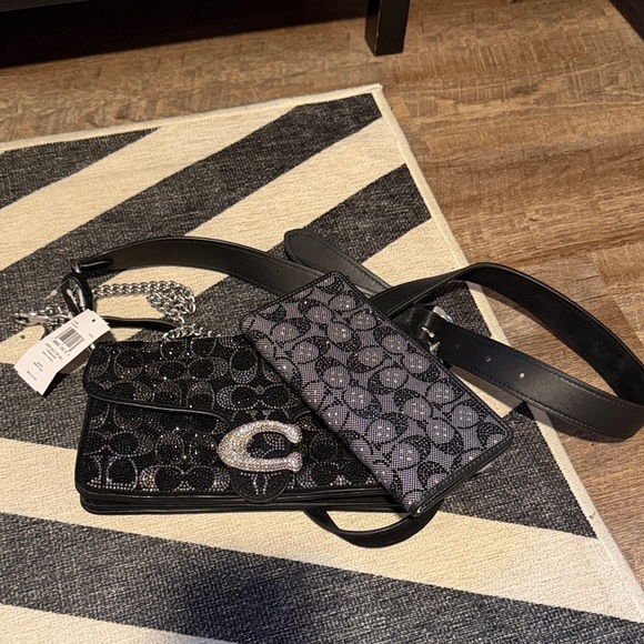 Coach | Bags | Coach Black Crystal Collection Tabby And Wallet | Poshmark
